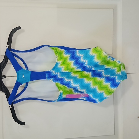 Speedo | Swim | Speedo Pixel Striped Onepiece Swimsuit 4 Bluegreen ...